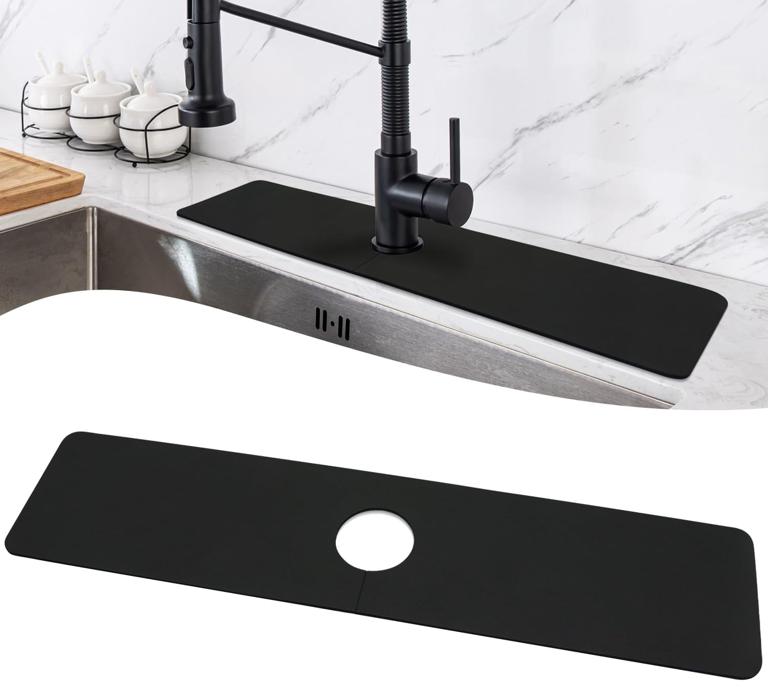 Faucet Mat for Kitchen Sink Protectors, 24 Inch Long Kitchen Sink ...