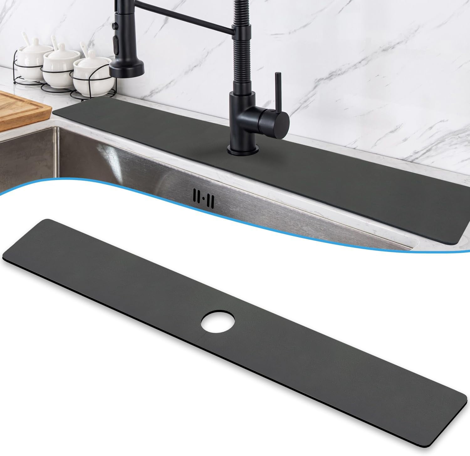 Faucet Mat for Kitchen Sink Protectors, 30 Inch Extra Long Kitchen Sink ...