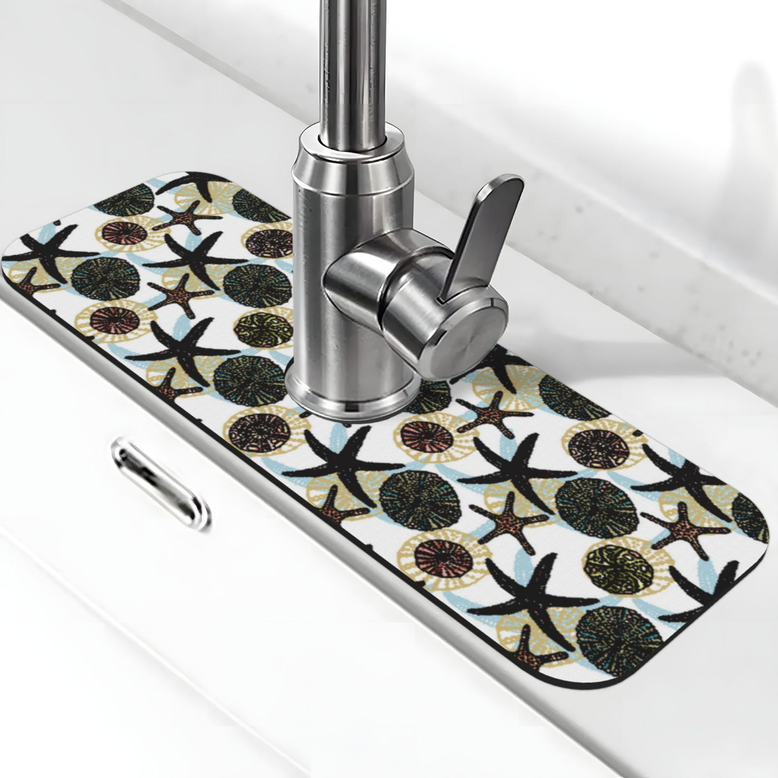 Faucet Mat for Kitchen Sink - Sea urchin Fast Drying Absorbent Kitchen ...
