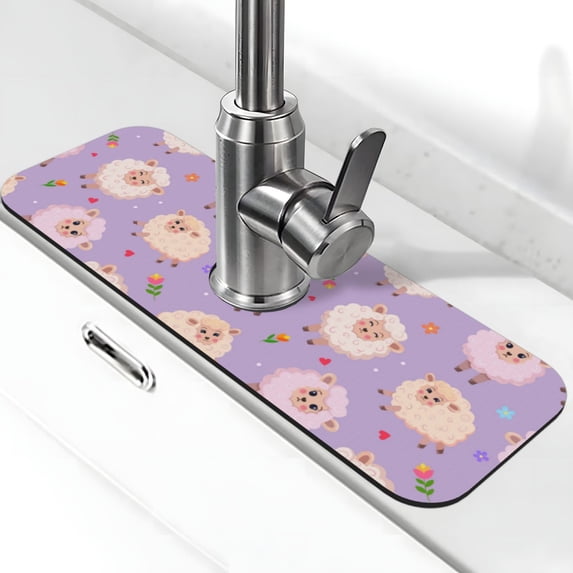 Faucet Mat for Kitchen Sink - Sheeps Fast Drying Absorbent Kitchen Sink ...