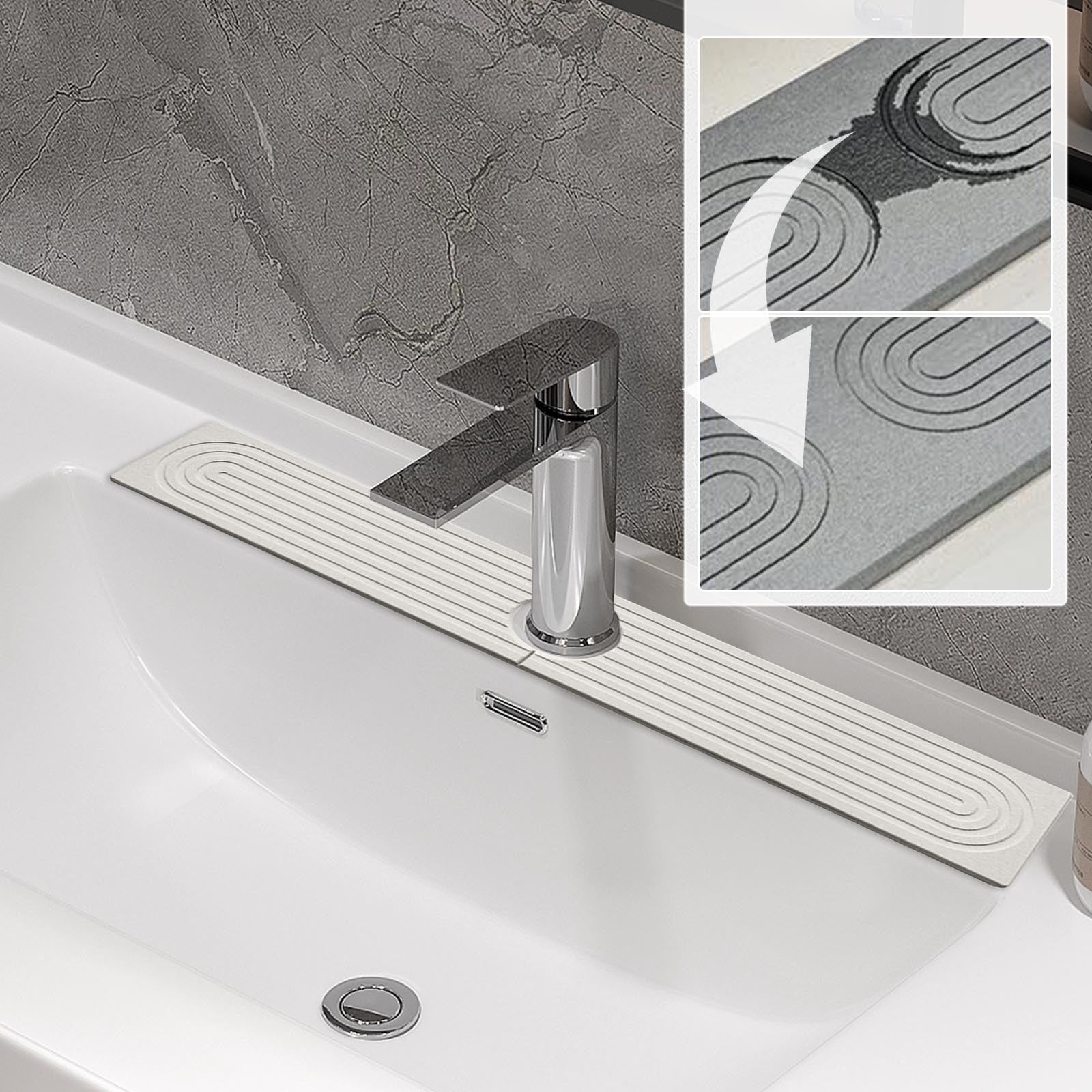 Faucet Mat for Kitchen Sink - Sink Splash Guard, Diatomite Fast-Drying ...