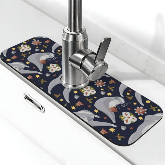 Faucet Mat for Kitchen Sink - Sloths Dancing Fast Drying Absorbent ...
