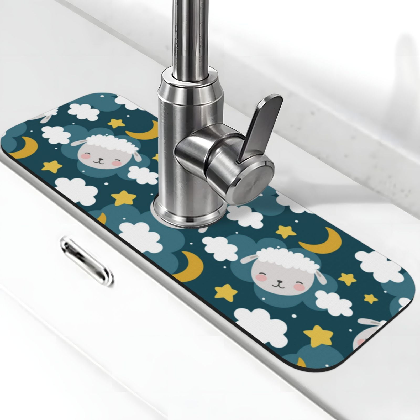 Faucet Mat for Kitchen Sink - Sweet Dream Lamb Fast Drying Absorbent ...