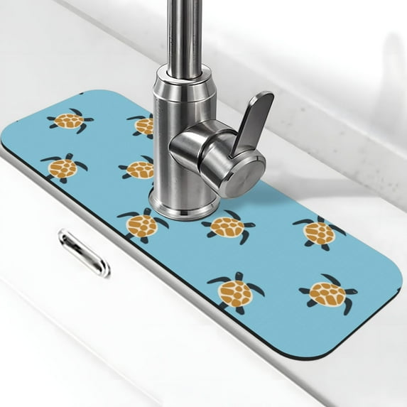 Faucet Mat for Kitchen Sink - Turtle print B Fast Drying Absorbent ...
