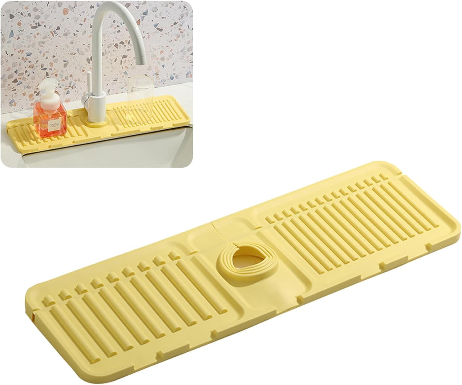 Faucet Mat for Kitchen Sink Upgraded Premium Silicone Splash Guard with ...
