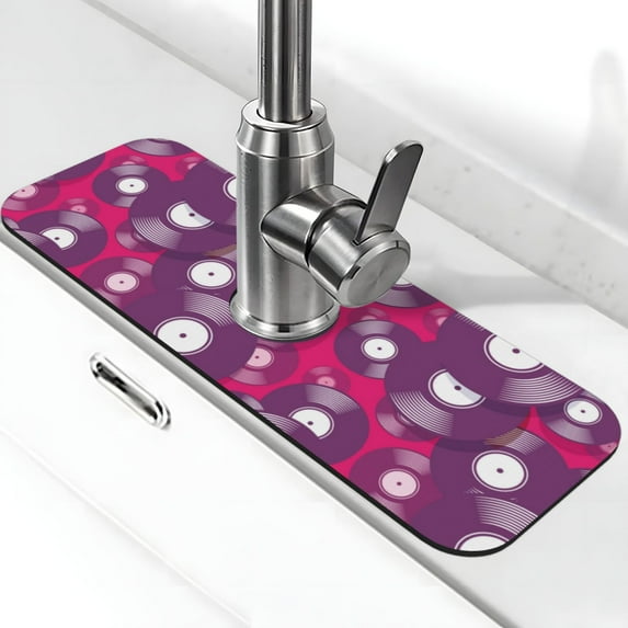 Faucet Mat for Kitchen Sink - Vintage Vinyl Record Fast Drying ...
