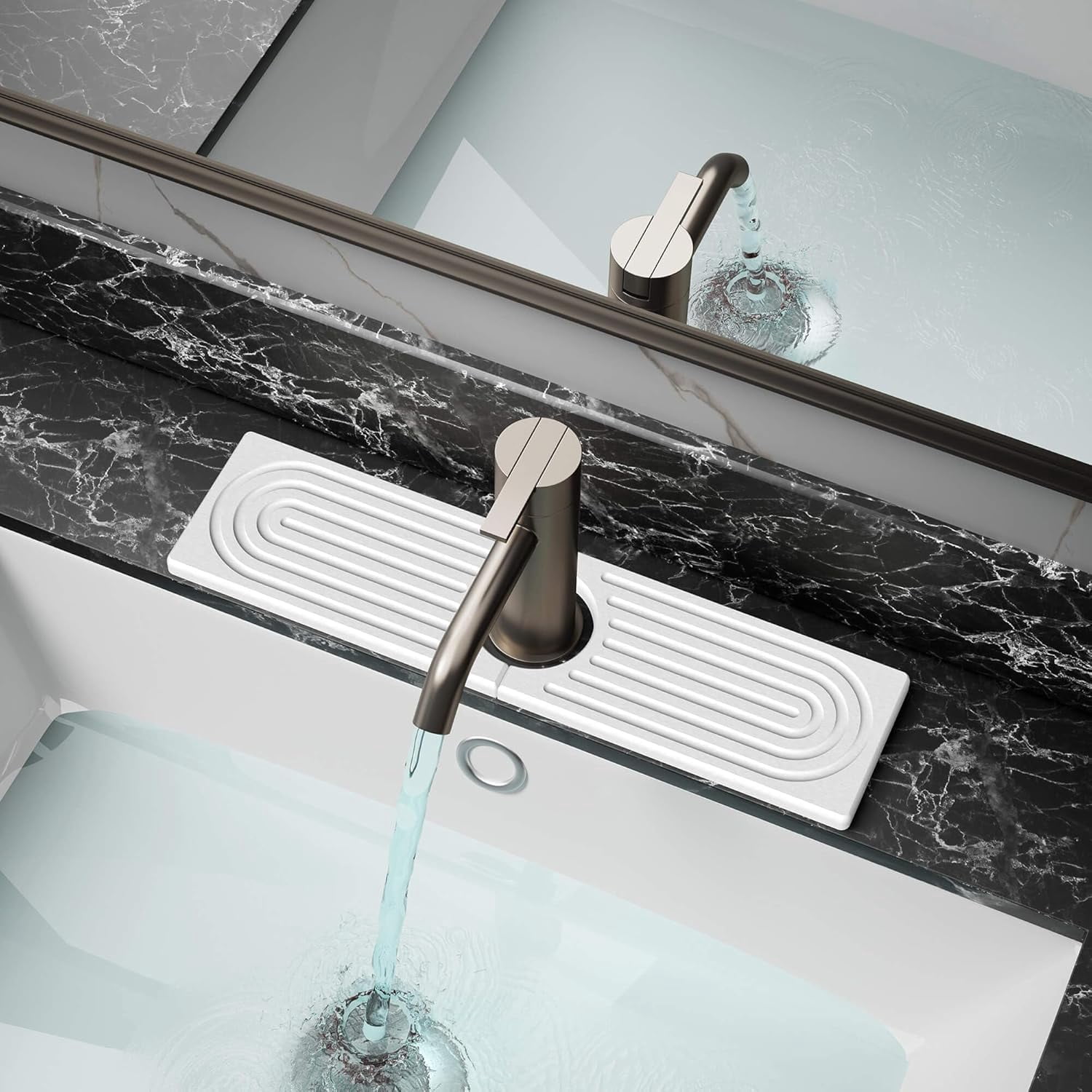 Faucet Mat for Kitchen Sink - Water Absorbing Stone Tray for Sink ...