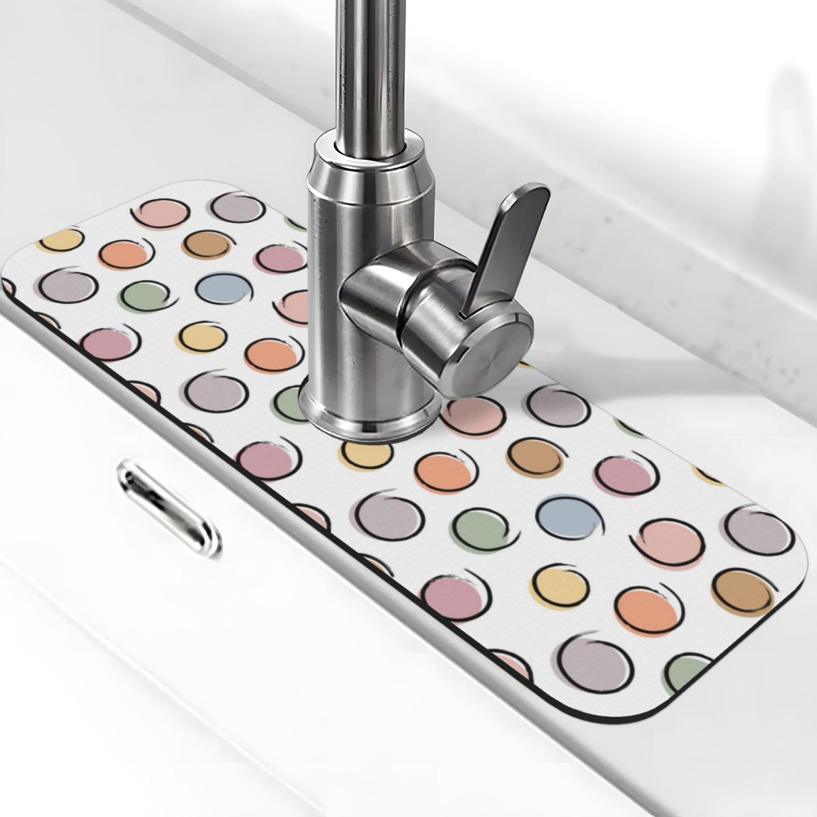 Faucet Mat for Kitchen Sink - abstractly circles Fast Drying Absorbent ...