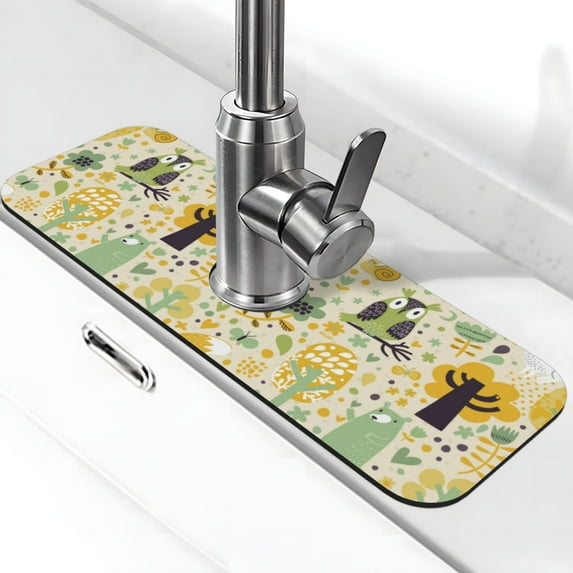 Faucet Mat for Kitchen Sink - animal tree Fast Drying Absorbent Kitchen ...