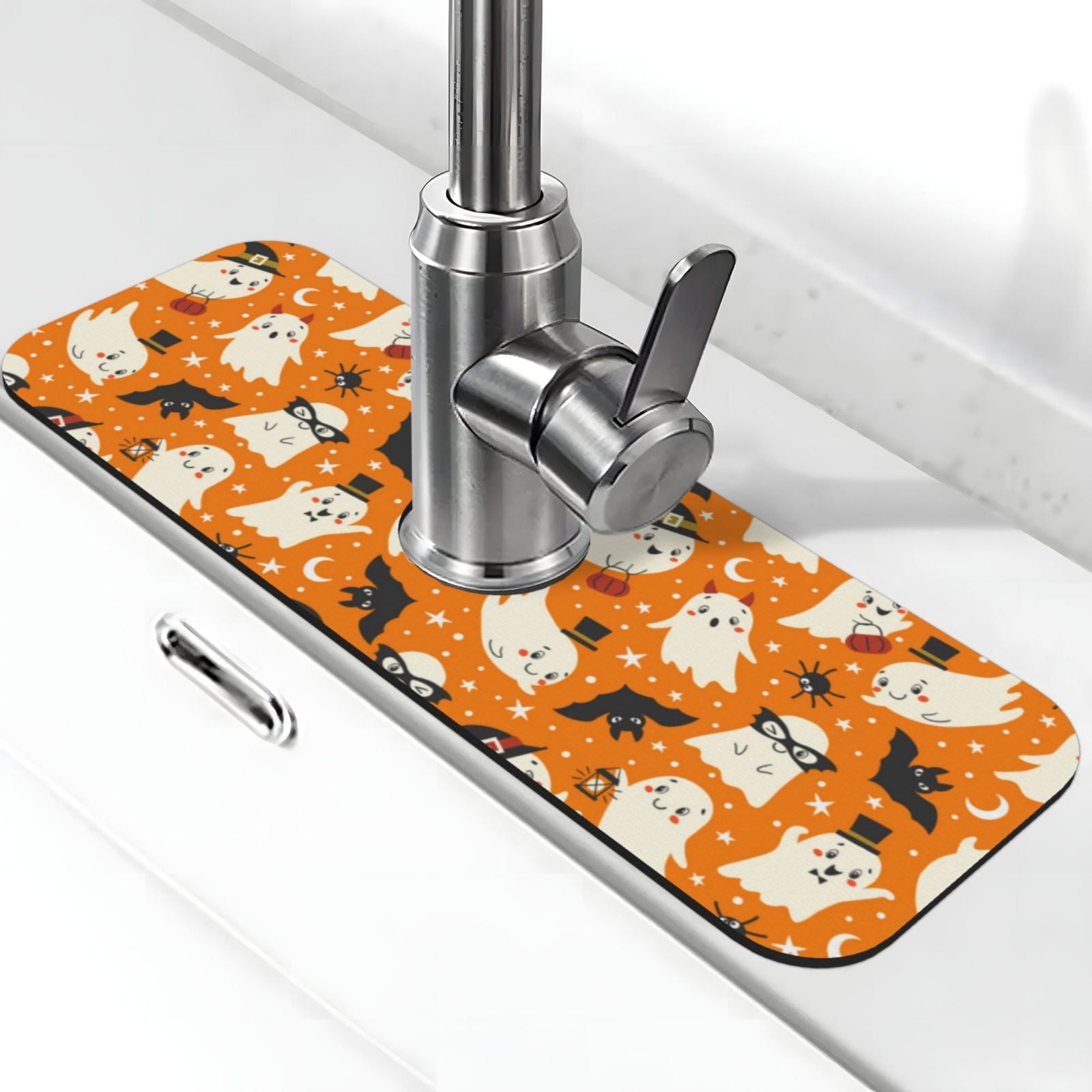 Faucet Mat for Kitchen Sink - cute spooky halloween Fast Drying ...