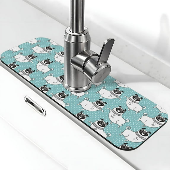 Faucet Mat for Kitchen Sink - funny dog_A Fast Drying Absorbent Kitchen ...