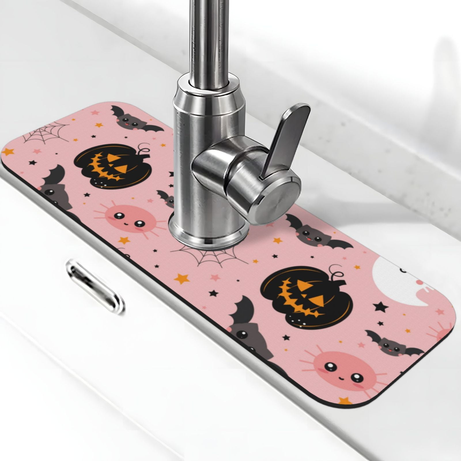 Faucet Mat for Kitchen Sink - halloween_pattern_01 Fast Drying ...