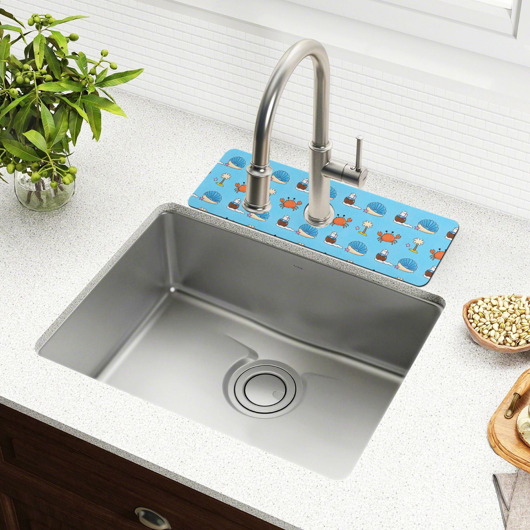 Faucet Mat for Kitchen Sink 15'' Sink Splash Guard Mat Super Absorbent ...