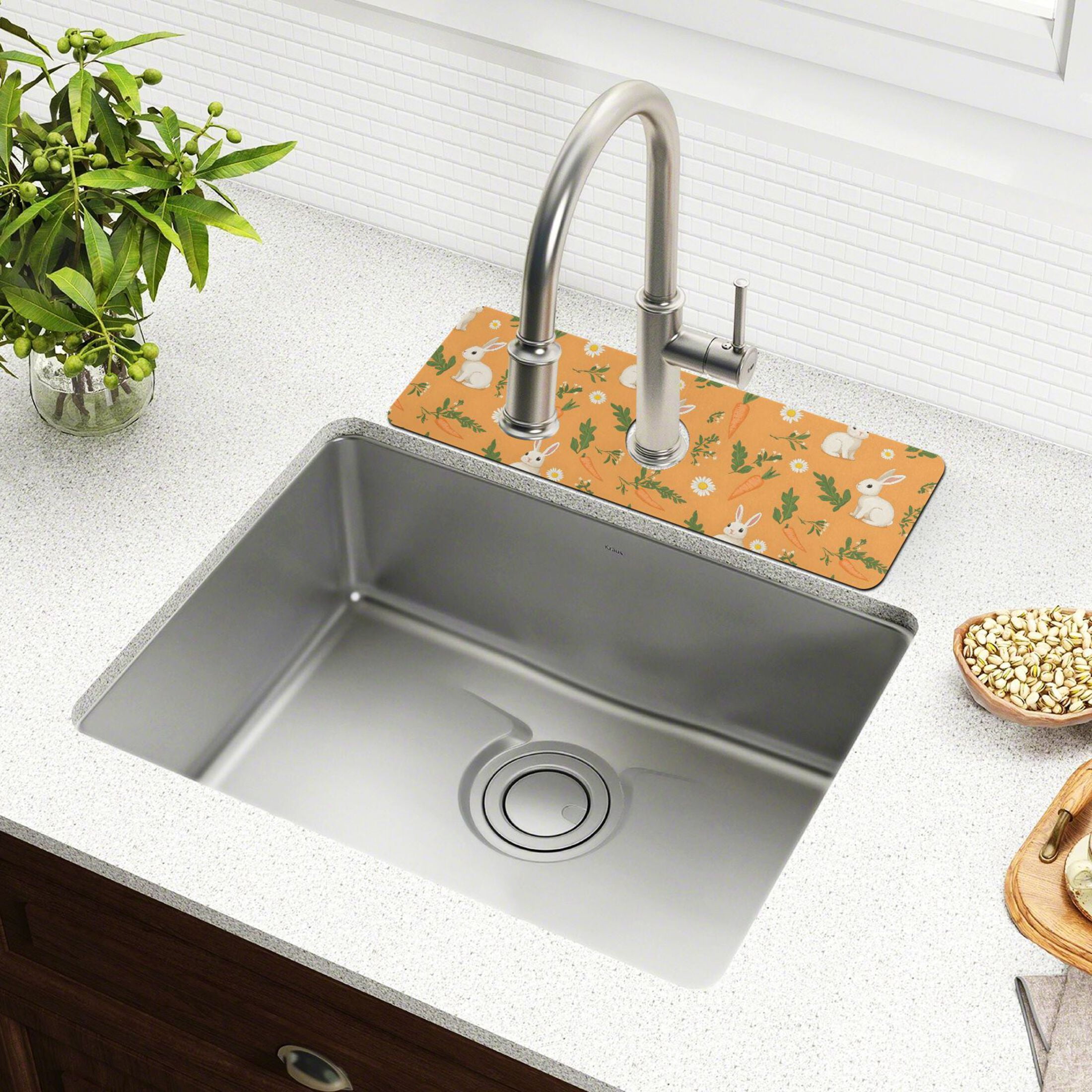 Faucet Mat for Kitchen Sink 15'' Sink Splash Guard Mat Super Absorbent ...