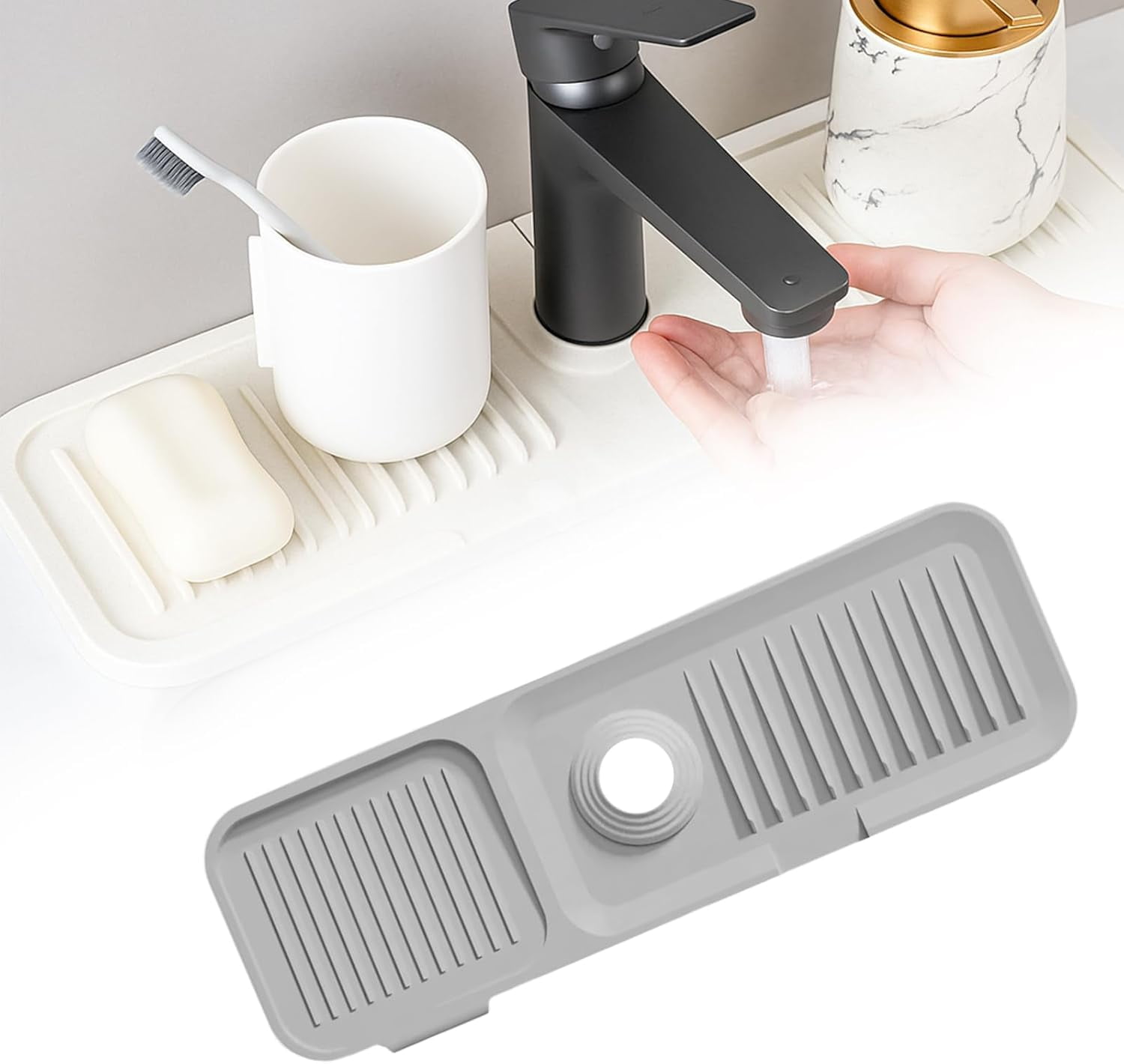 Faucet Mat for Kitchen Sink,2025 New Bathroom Faucet Splash Guard ...