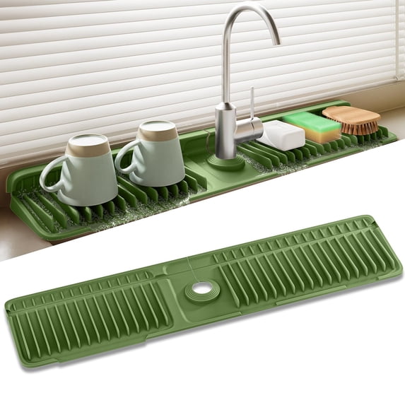 HHVB Faucet Mat for Kitchen Sink, 24 Inch Silicone Splash Guard ...