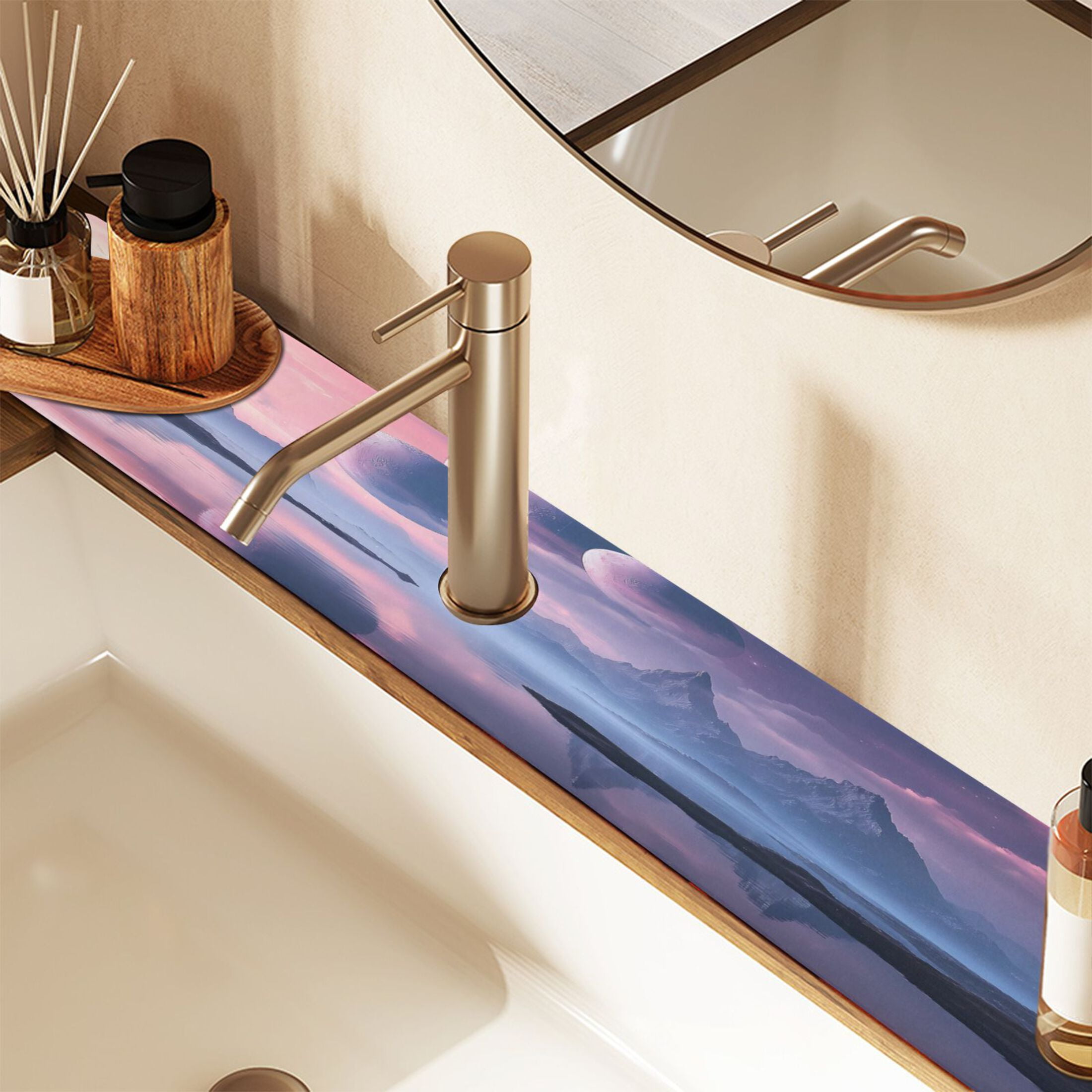 Faucet Mat for Kitchen Sink 30'' Sink Splash Guard Mat Super Absorbent ...