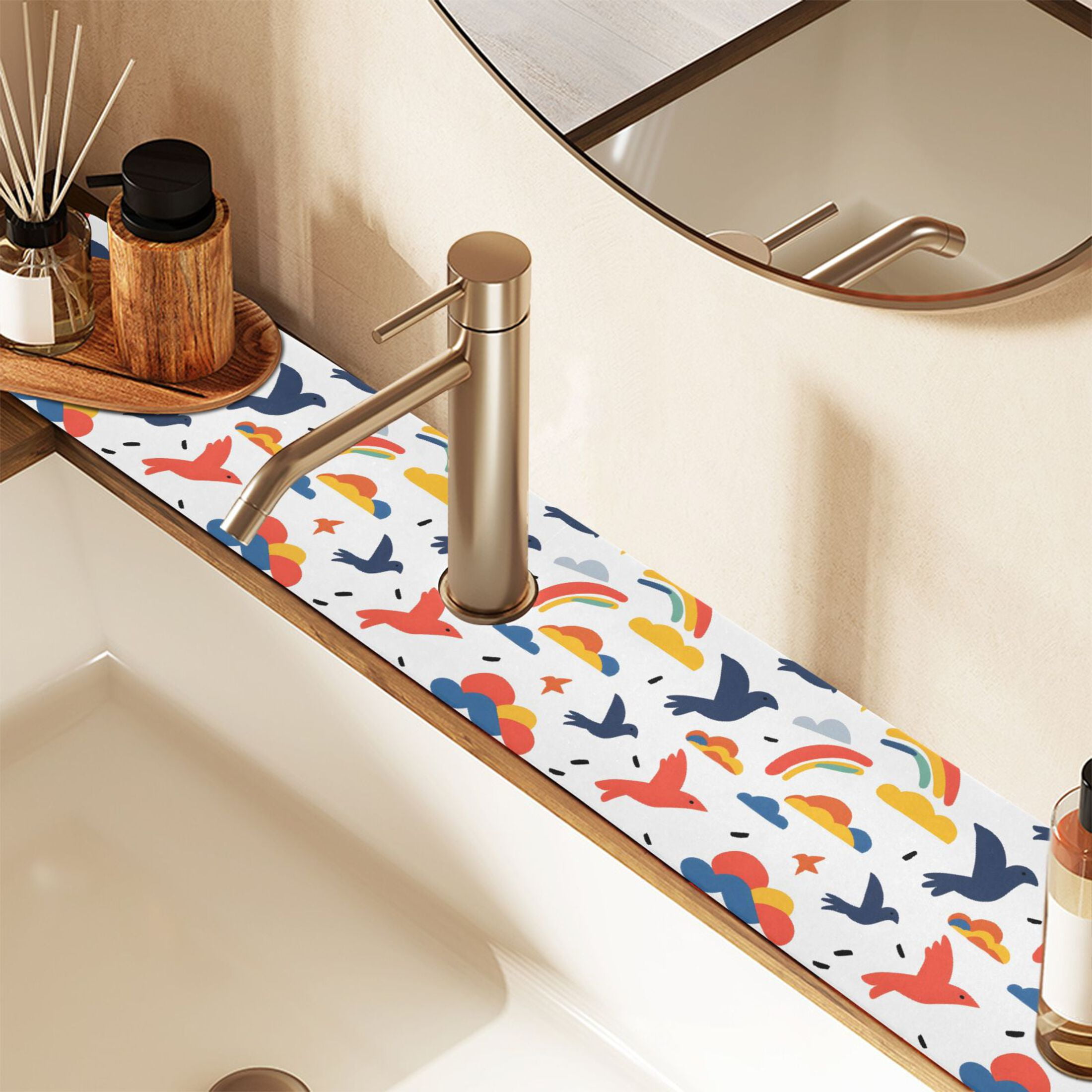 Faucet Mat for Kitchen Sink 30'' Sink Splash Guard Mat Super Absorbent ...