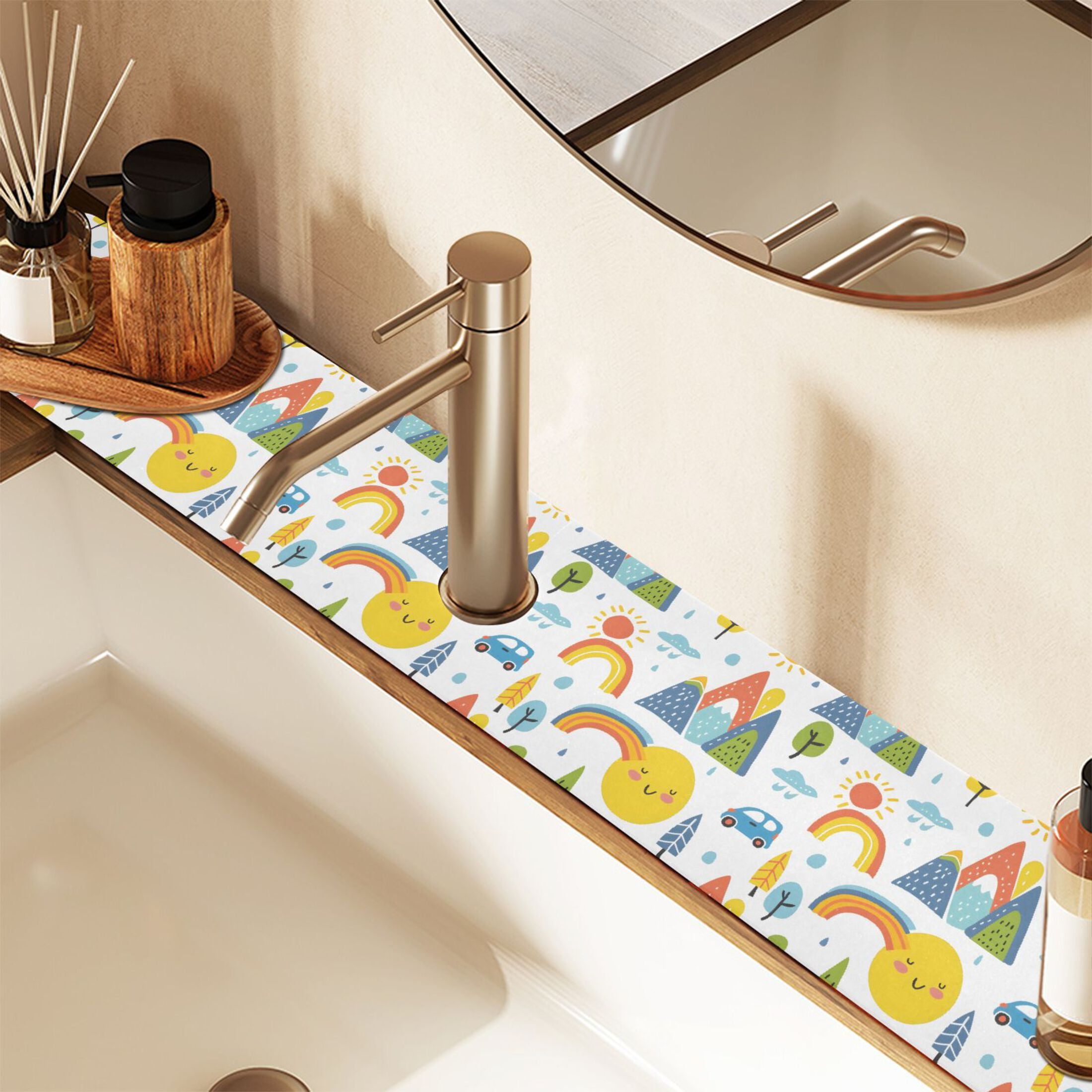 Faucet Mat for Kitchen Sink 30'' Sink Splash Guard Mat Super Absorbent ...