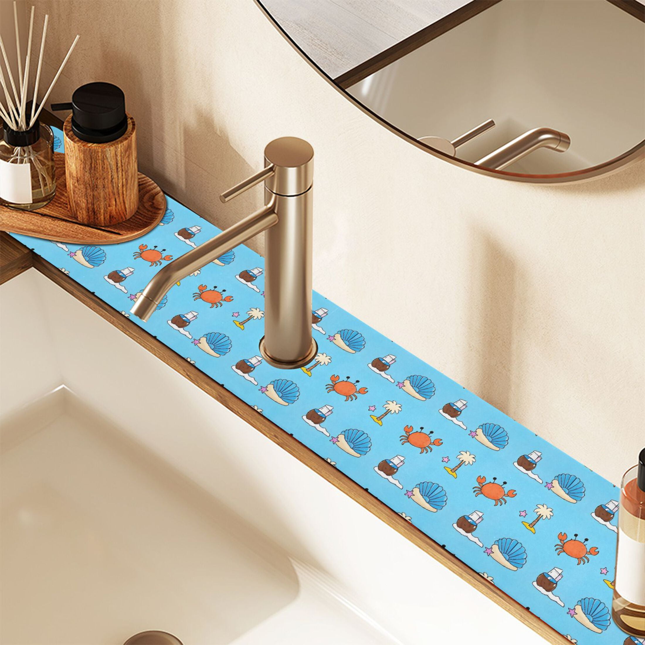 Faucet Mat for Kitchen Sink 30'' Sink Splash Guard Mat Super Absorbent ...