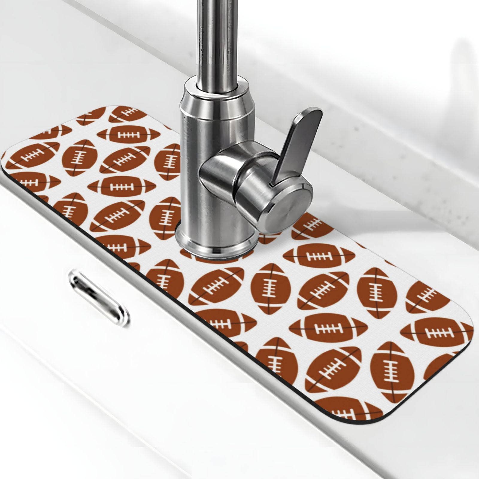 Faucet Mat for Kitchen Sink Splash Guard cute Americal football white ...