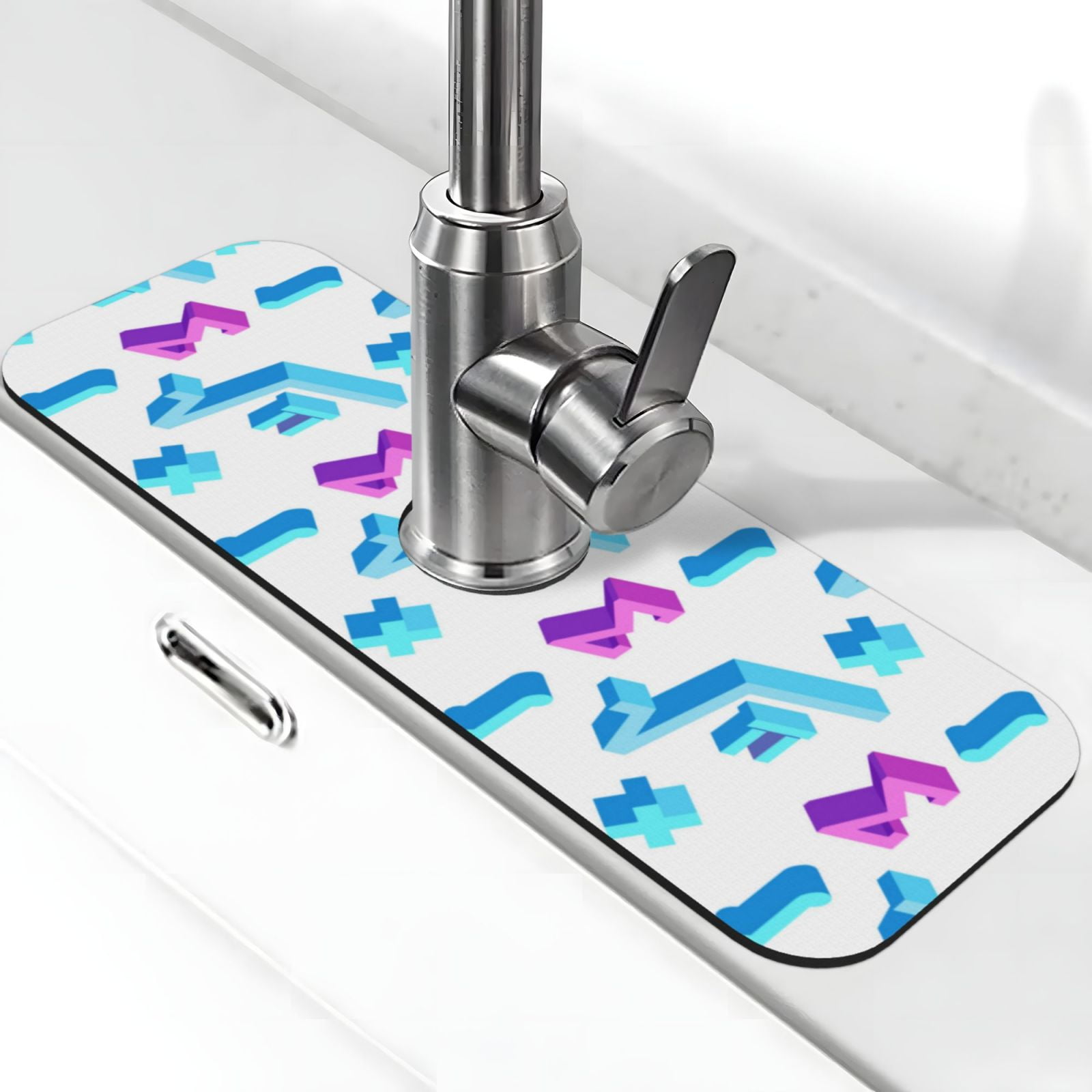 Faucet Mat for Kitchen Sink Splash Guard funny Math Symbol Print ...