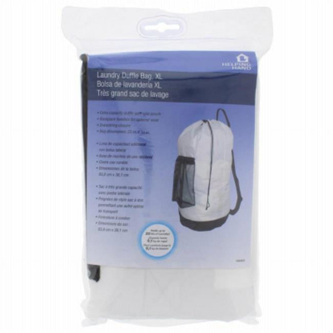 Faucet-Queens 33.1 in. Helping Hand Laundry Duffle Bag, White & Black ...