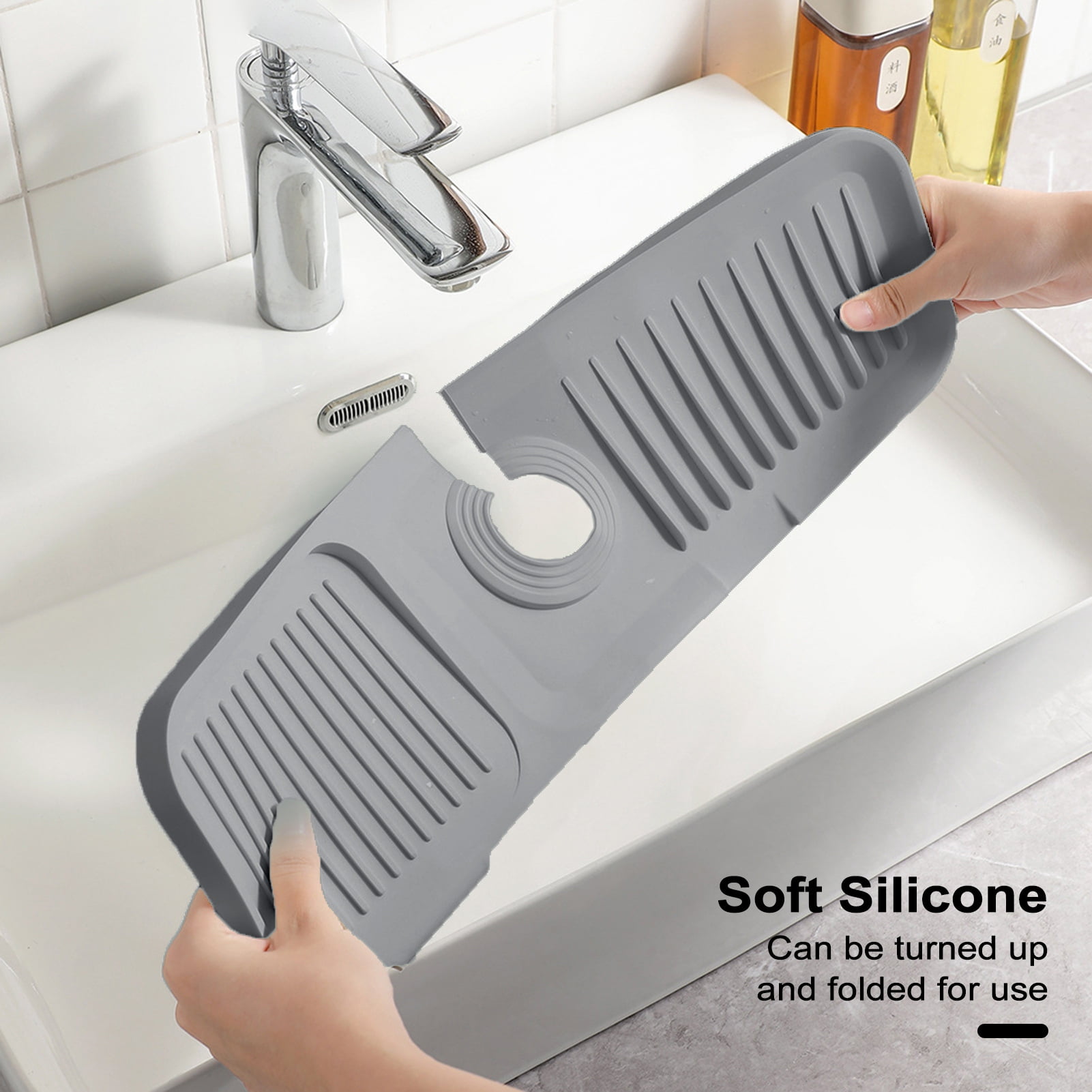 Faucet Splash Pad Kitchen Faucet Stopper Silicone Faucet Drain Mat ...