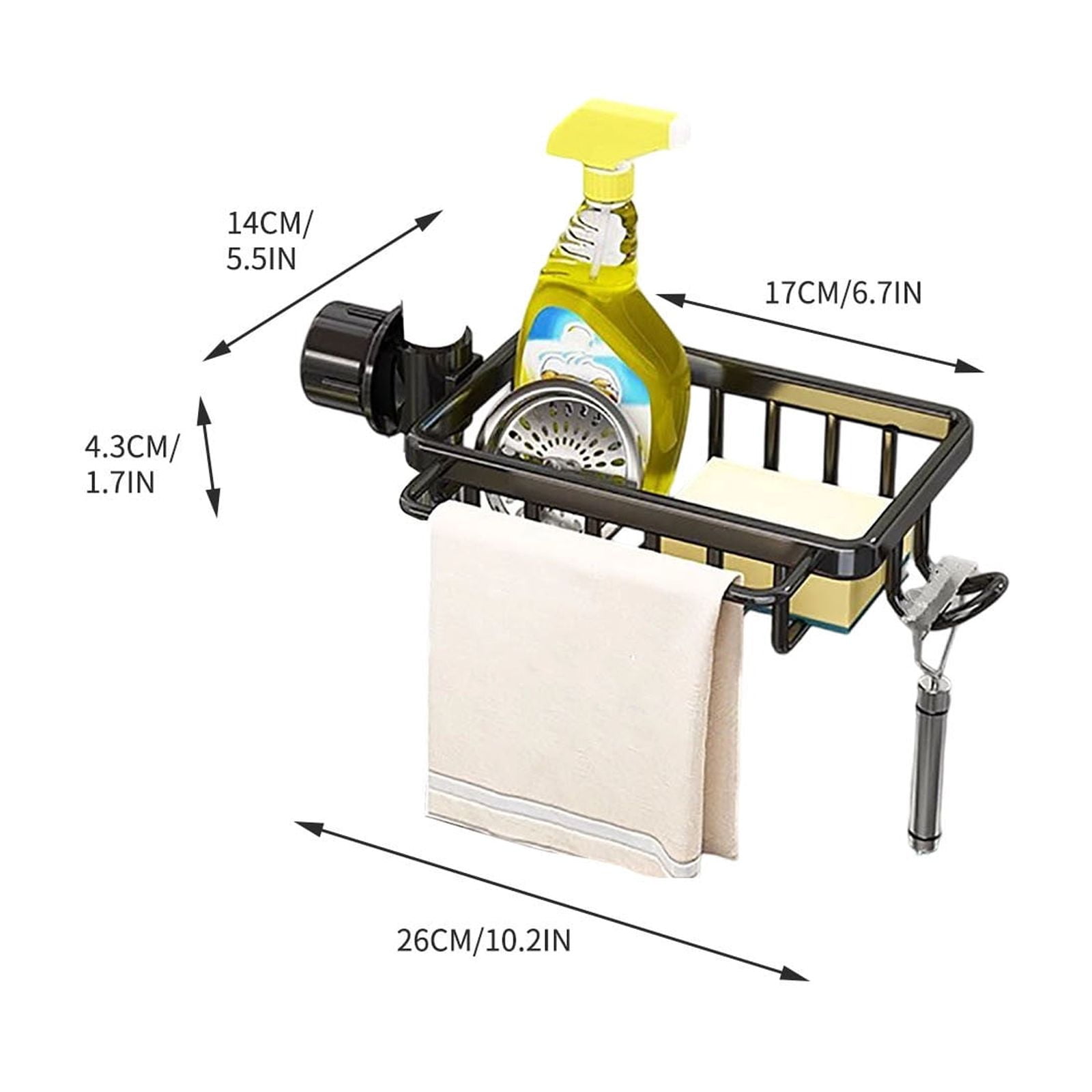 Faucet Storage Rack Cloth Storage No Punching Can Hollowed Out Sink ...