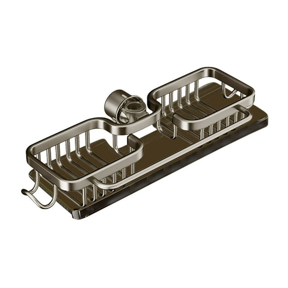 Faucet Storage Rack | No Punching Sink Organizer with Hooks | Aluminum ...