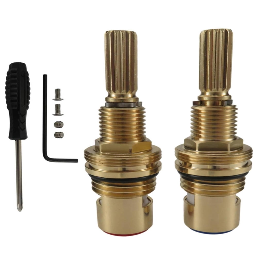 Faucet Valves Replacement Hot And Cold Water Spool Metal Ceramic Stem ...