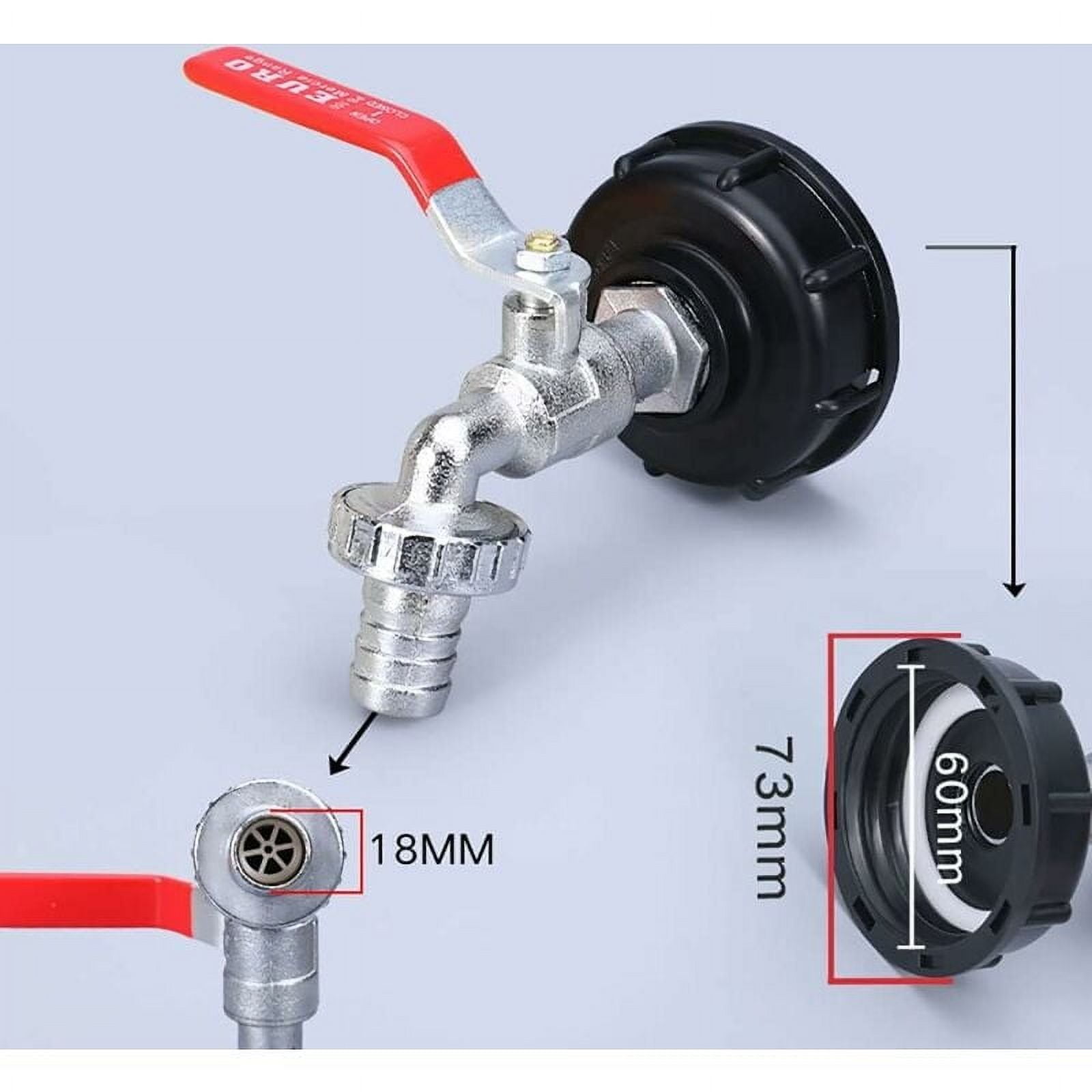 Faucet Water Tank 1000L Rainwater Collector, Water Tank Adapter Ibc 1/2 ...