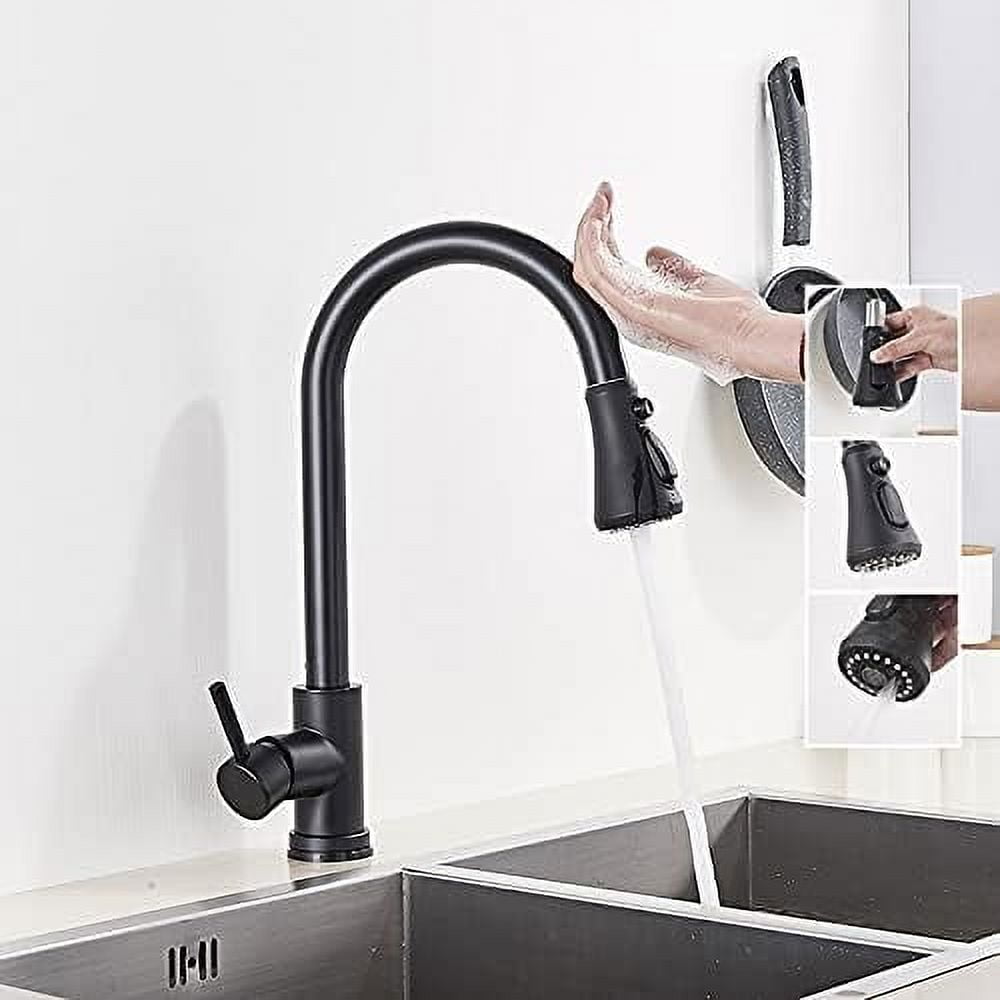 Faucets Faucets,Matte Pull Out Sensor Kitchen Faucet Sensitive Smart ...