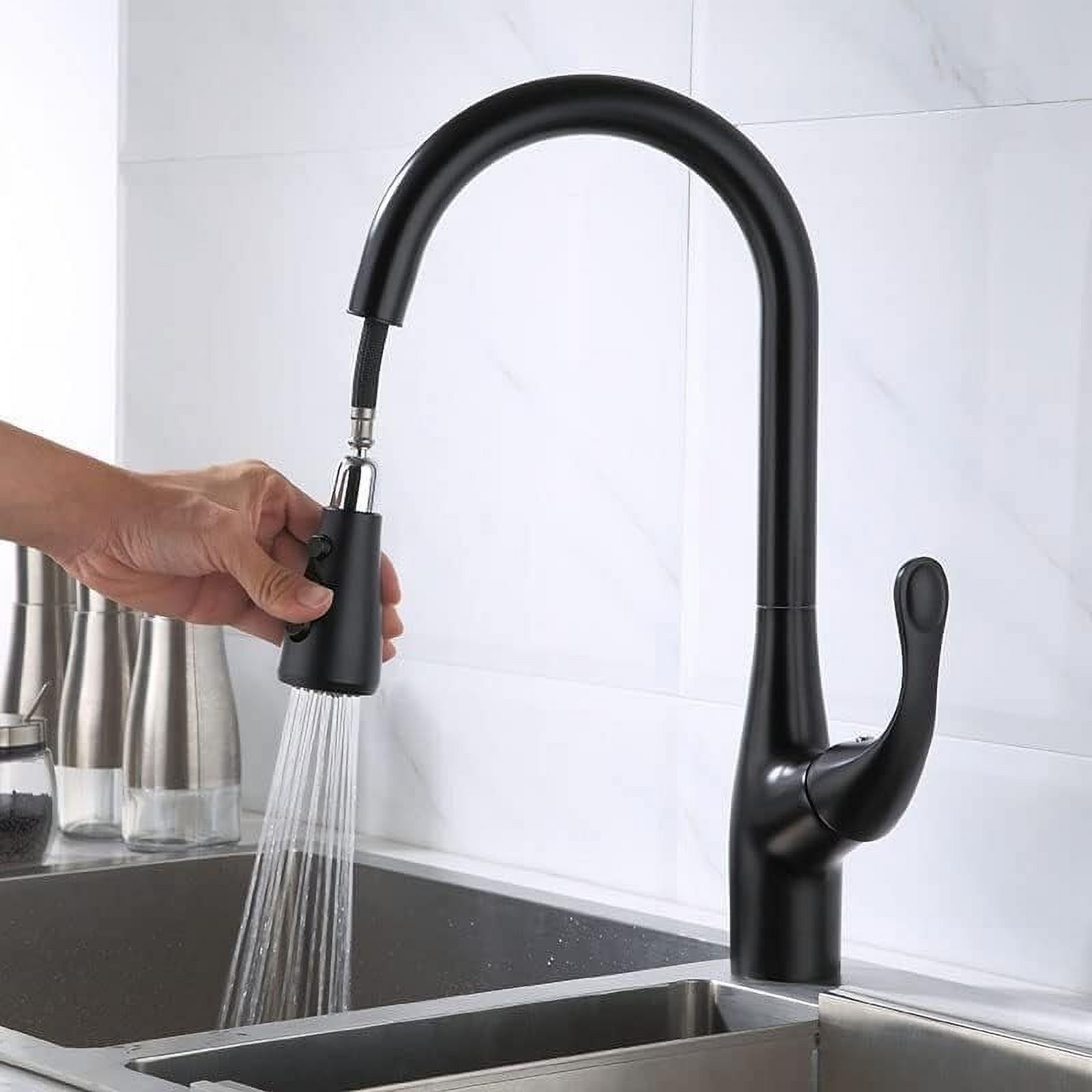Faucets Kitchen Sink Faucet for Bar Farmhouse Commercial, Black Kitchen ...