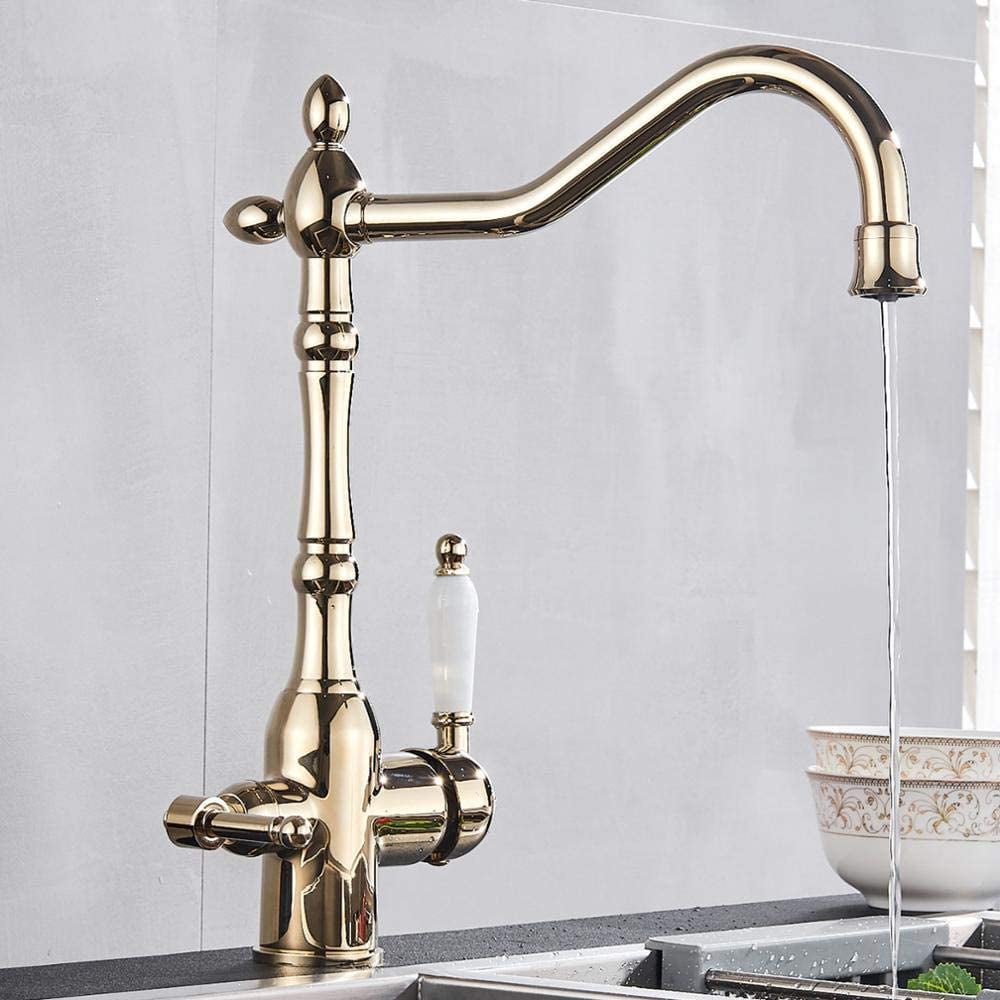 Faucets Kitchen Sink Faucet for Bar Farmhouse Commercial, Gold Kitchen ...