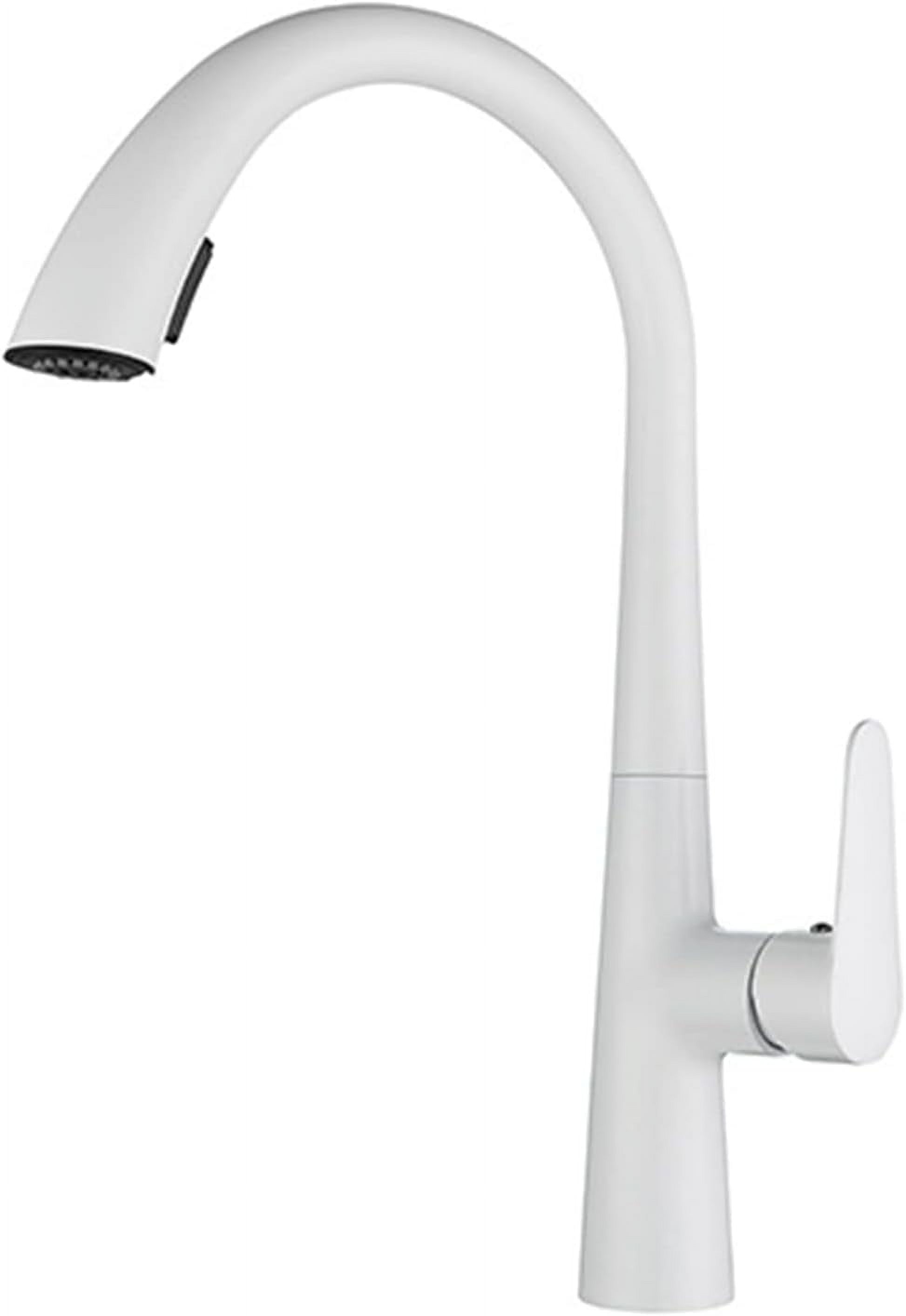 Faucets,Kitchen Taps with Pull Out Spray White Swivel Hot and Cold ...