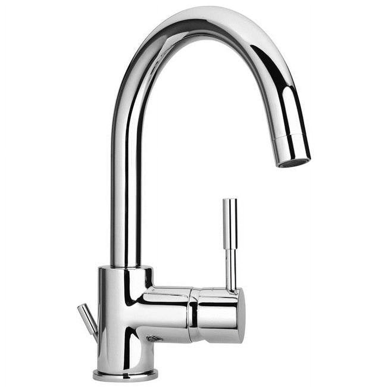 Faucets Single Lever Handle Lavatory Faucet with Goose Neck Spout ...