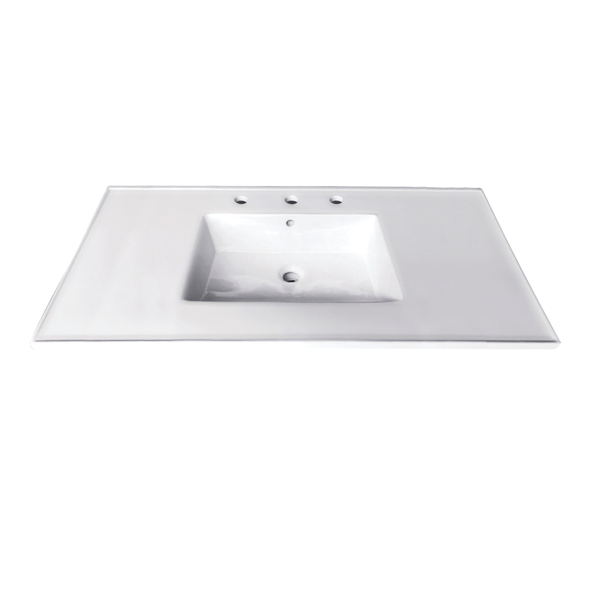 Fauceture LBT37227W38 Continental 37" x 22" Ceramic Vanity Top with ...