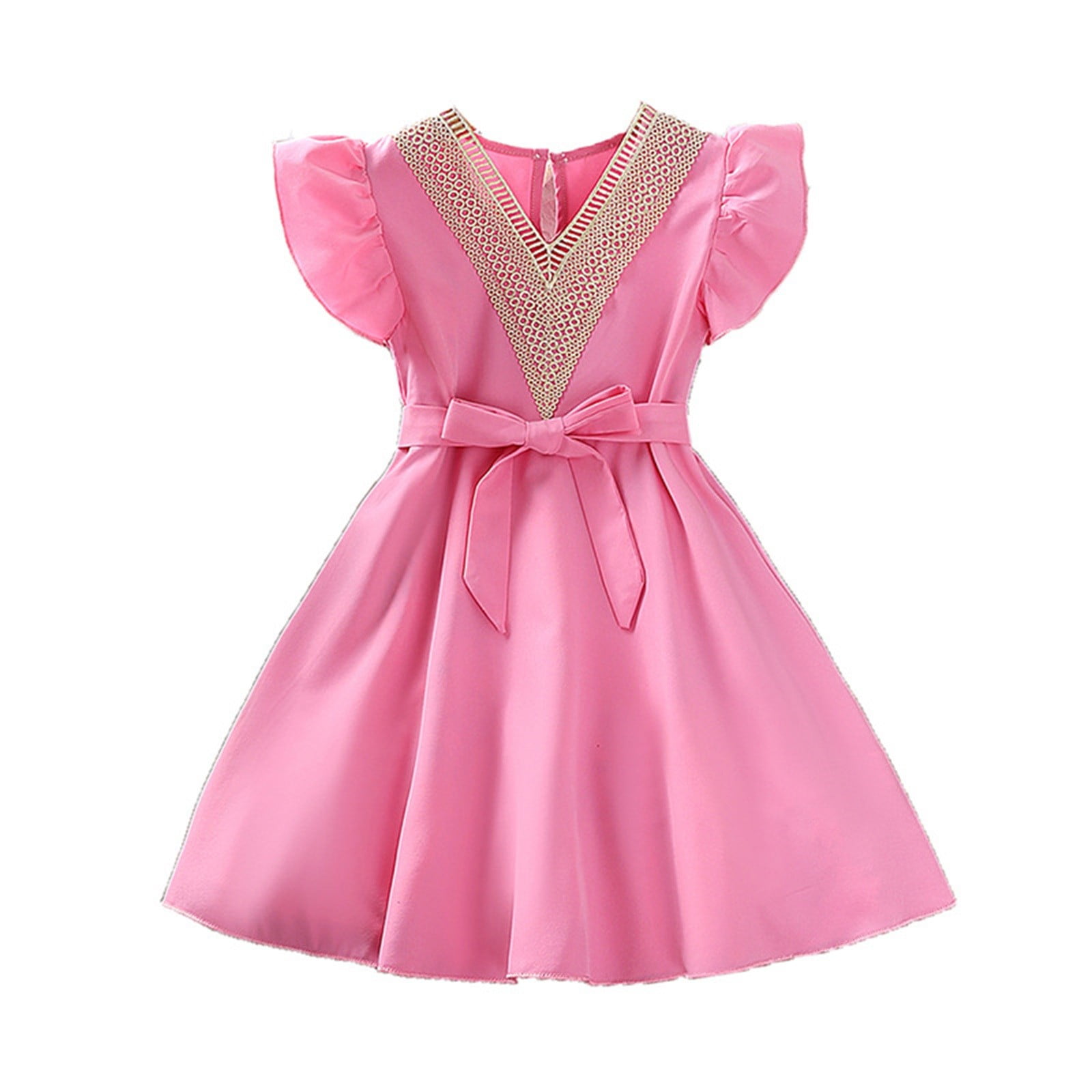Fauean Girls Dress Kids Baby Lace Bow V Neck Elegant Skirt Wedding ... Fauean Girls Dress Kids Baby Lace Bow V Neck Elegant Skirt Wedding ...