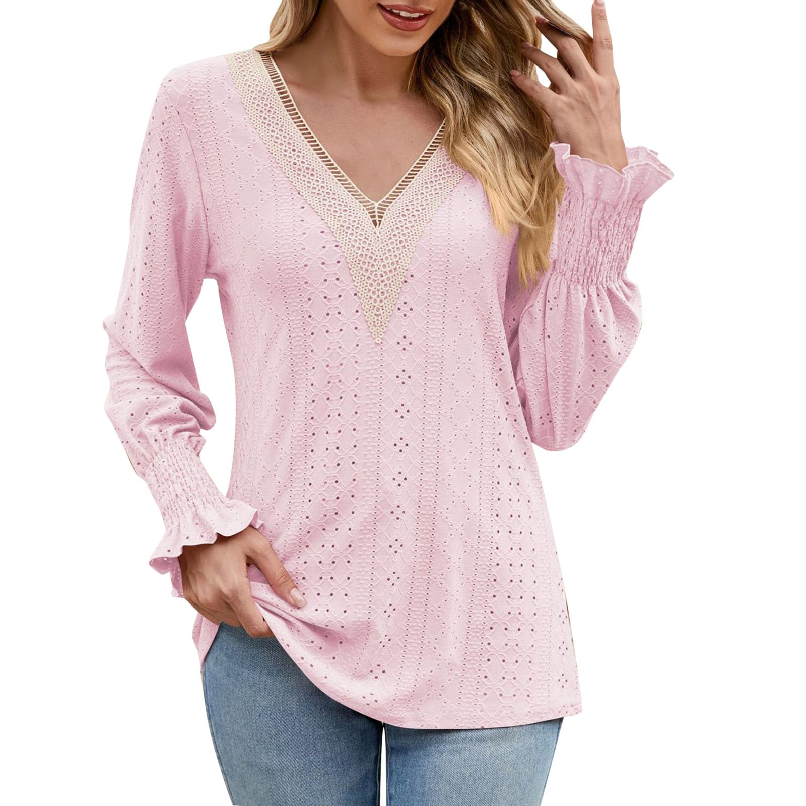 Fauean T Shirts for Women Long Sleeve Blouses Casual V Neck Trendy ... Fauean T Shirts for Women Long Sleeve Blouses Casual V Neck Trendy ...