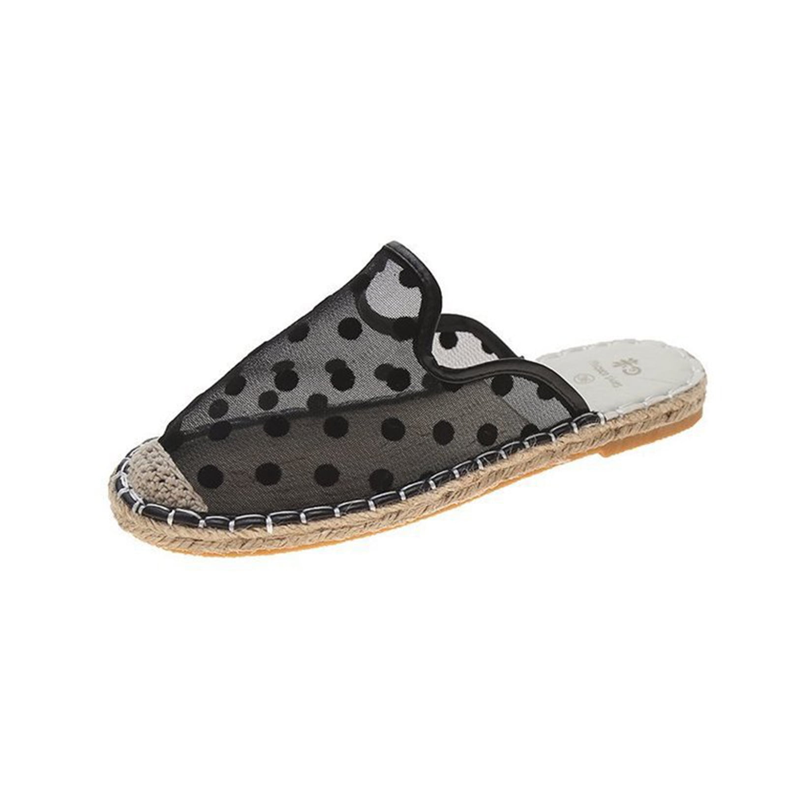 Fauean Women's Slippers Flat Fashion Mesh Polka Dot Sandals Versatile ... Fauean Women's Slippers Flat Fashion Mesh Polka Dot Sandals Versatile ...