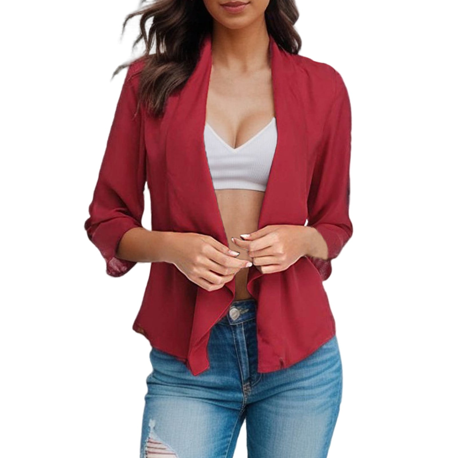 Fauean Womens Lightweight Jackets Women's Simple Irregular Short ... Fauean Womens Lightweight Jackets Women's Simple Irregular Short ...