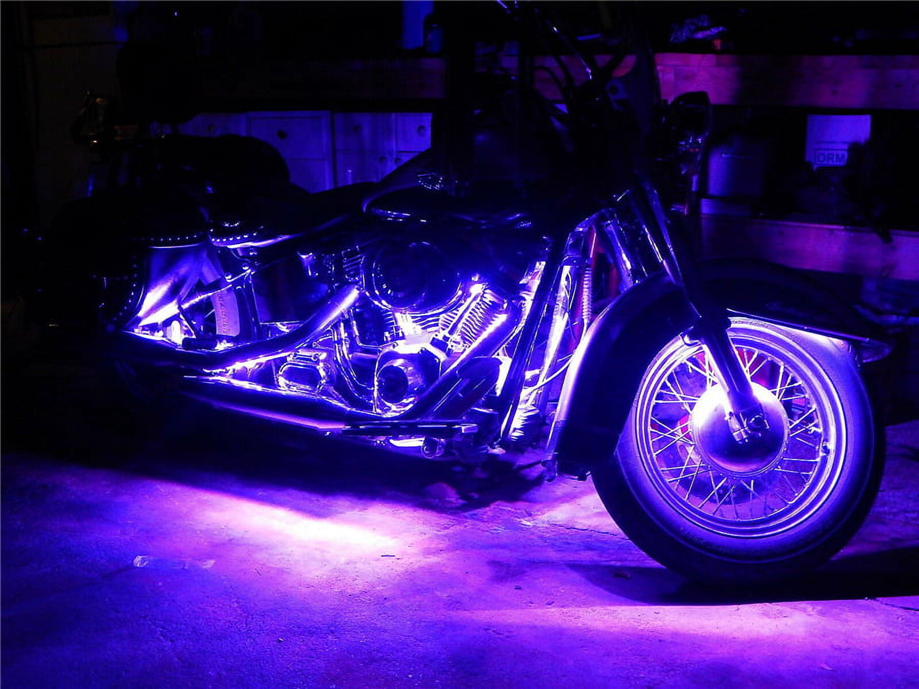 Fauful 12x Motorcycle Scooter RGB LED Neon Under Glow Lights Strip Kit ...