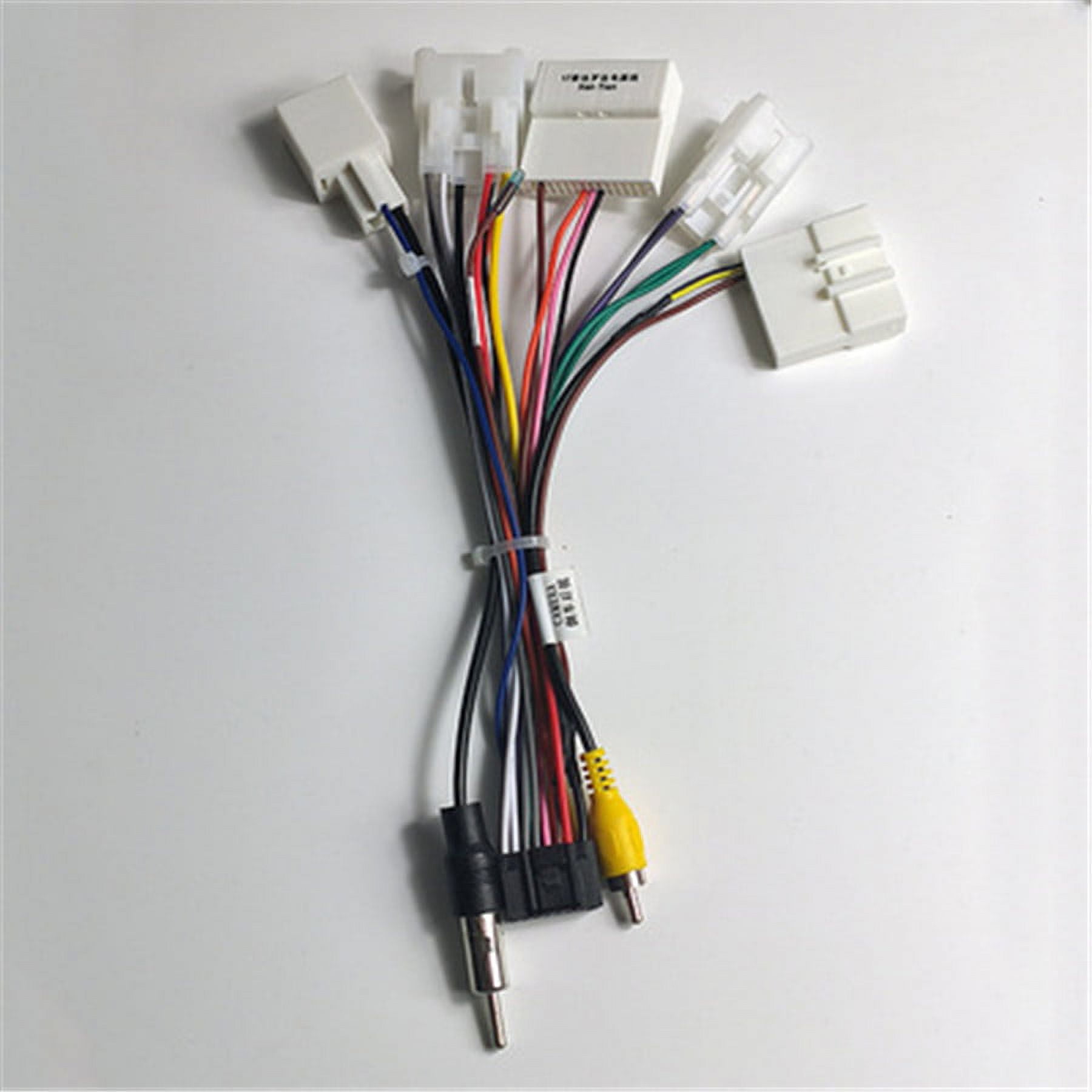 Fauful 16Pin Wiring Harness Adapter w/Rear View Camera Connector for ...