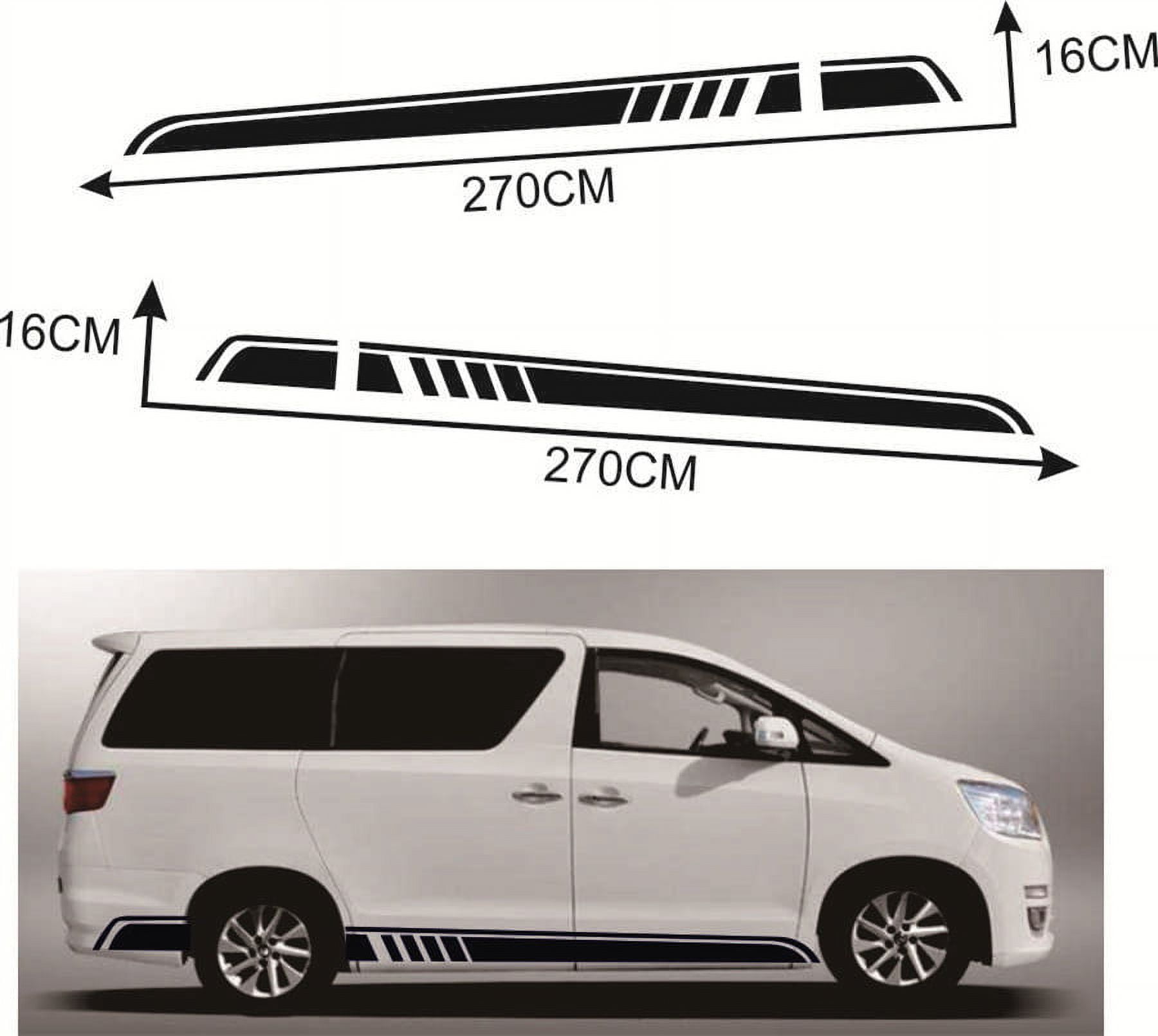Fauful 2 Pieces Lower Rocker Panel Vinyl Graphic Decal Stripes Side ...