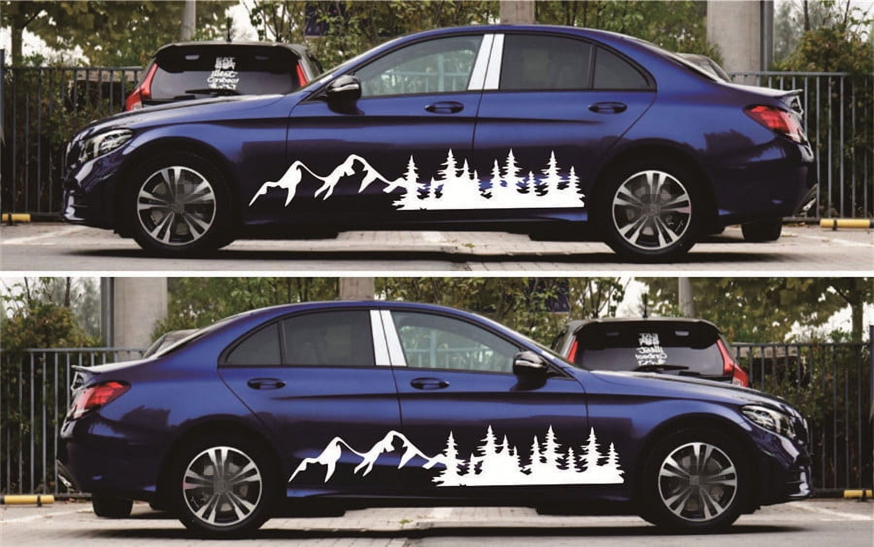 Fauful Black Tree Mountain Forest Car Sticker Decal Vinyl Graphic For ...
