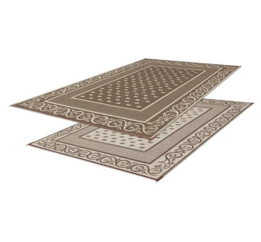 Faulkner 48695 Reversible RV Outdoor Patio Mat, Beige Polypropylene ...