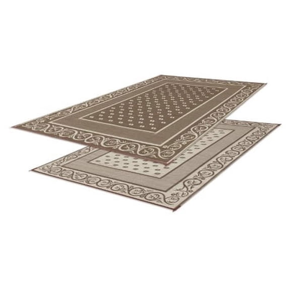 Faulkner 48695 Reversible RV Outdoor Patio Mat, Beige Polypropylene ...