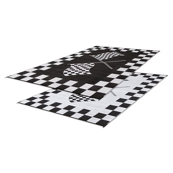 Faulkner 48709 Reversible Rv Outdoor Patio Mat - Black & White ...