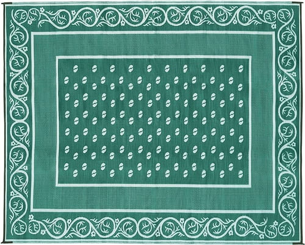 Faulkner 48702 9'x12' Reversible RV Patio Mat, Green Vineyard Design ...